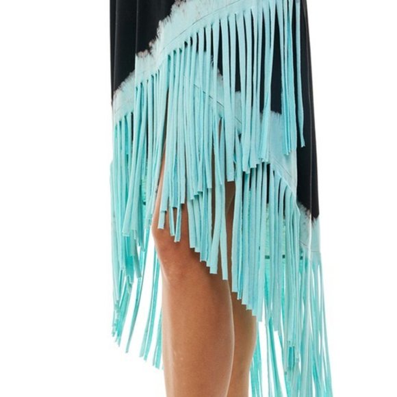 T Party Fashion | Skirts | T Party Black Turquoise Fringe Wrap Rodeo ...